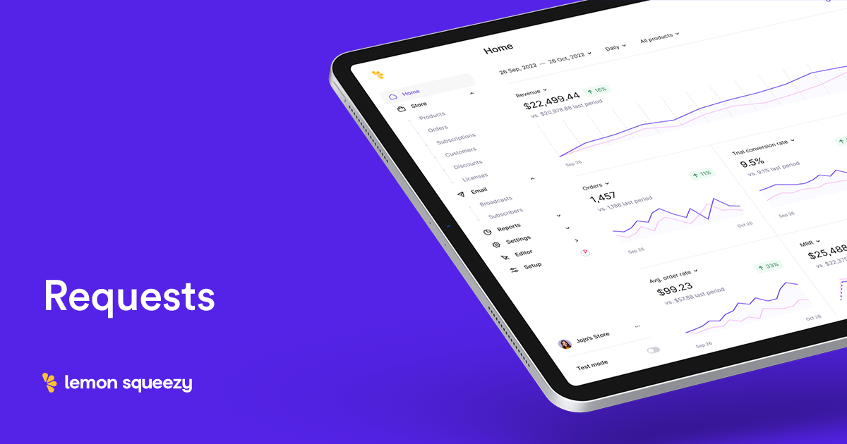 API Docs: Requests • Lemon Squeezy