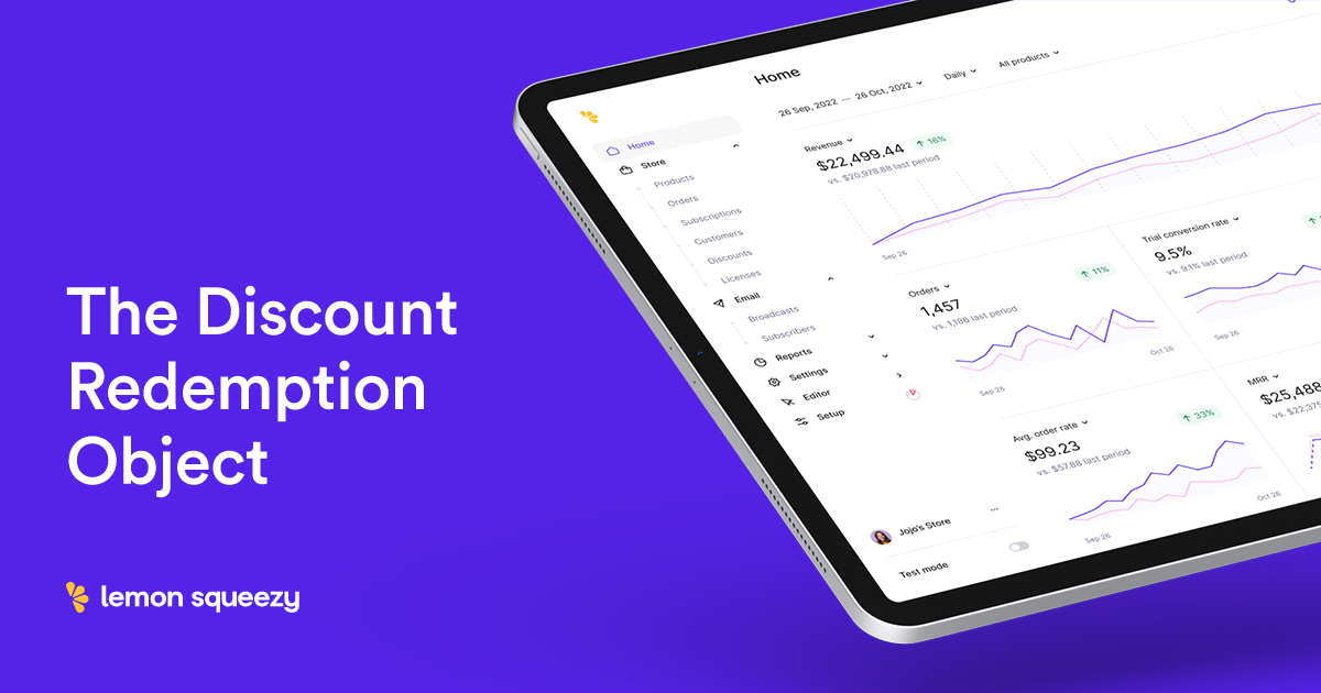 API Docs: The Discount Redemption Object • Lemon Squeezy
