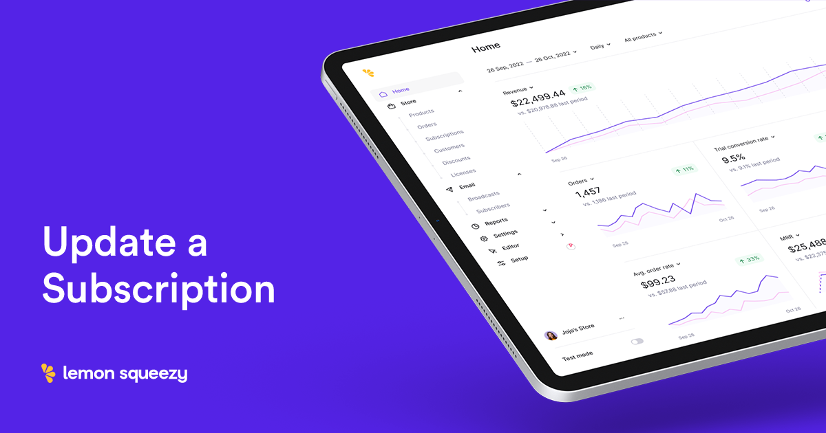 API Docs: Update a Subscription • Lemon Squeezy